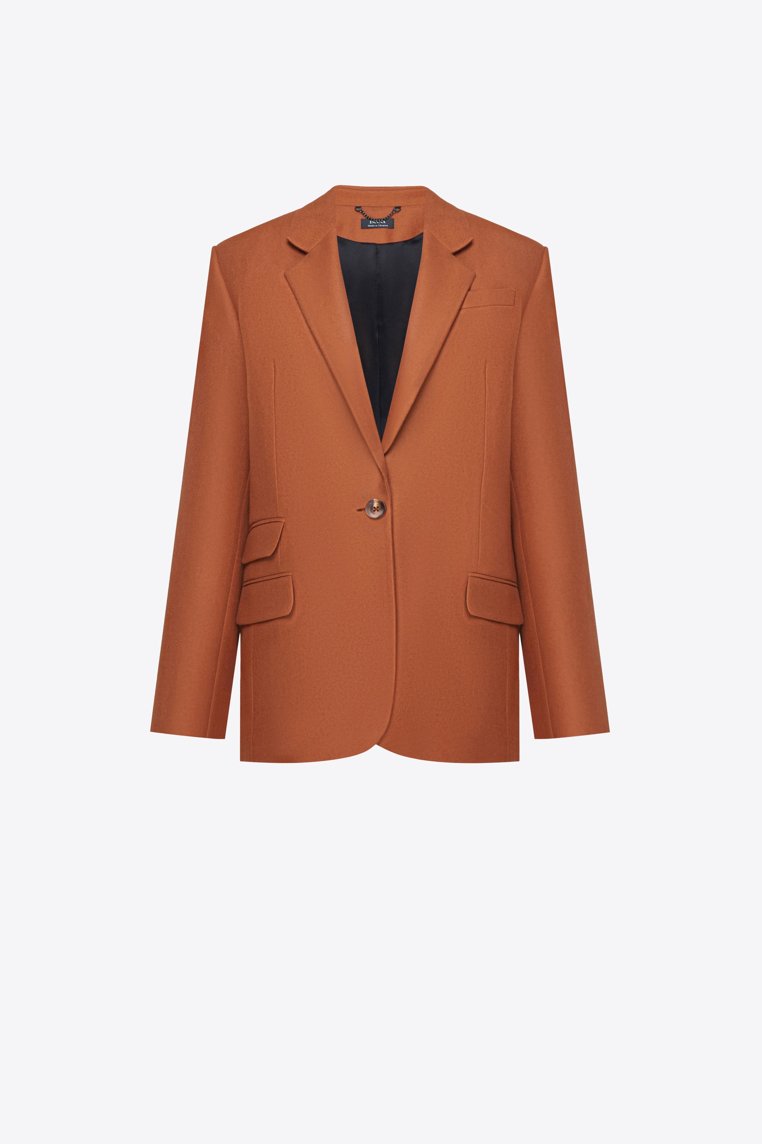 Oversized Caramel Cafe Blazer in Wool – The Revivas